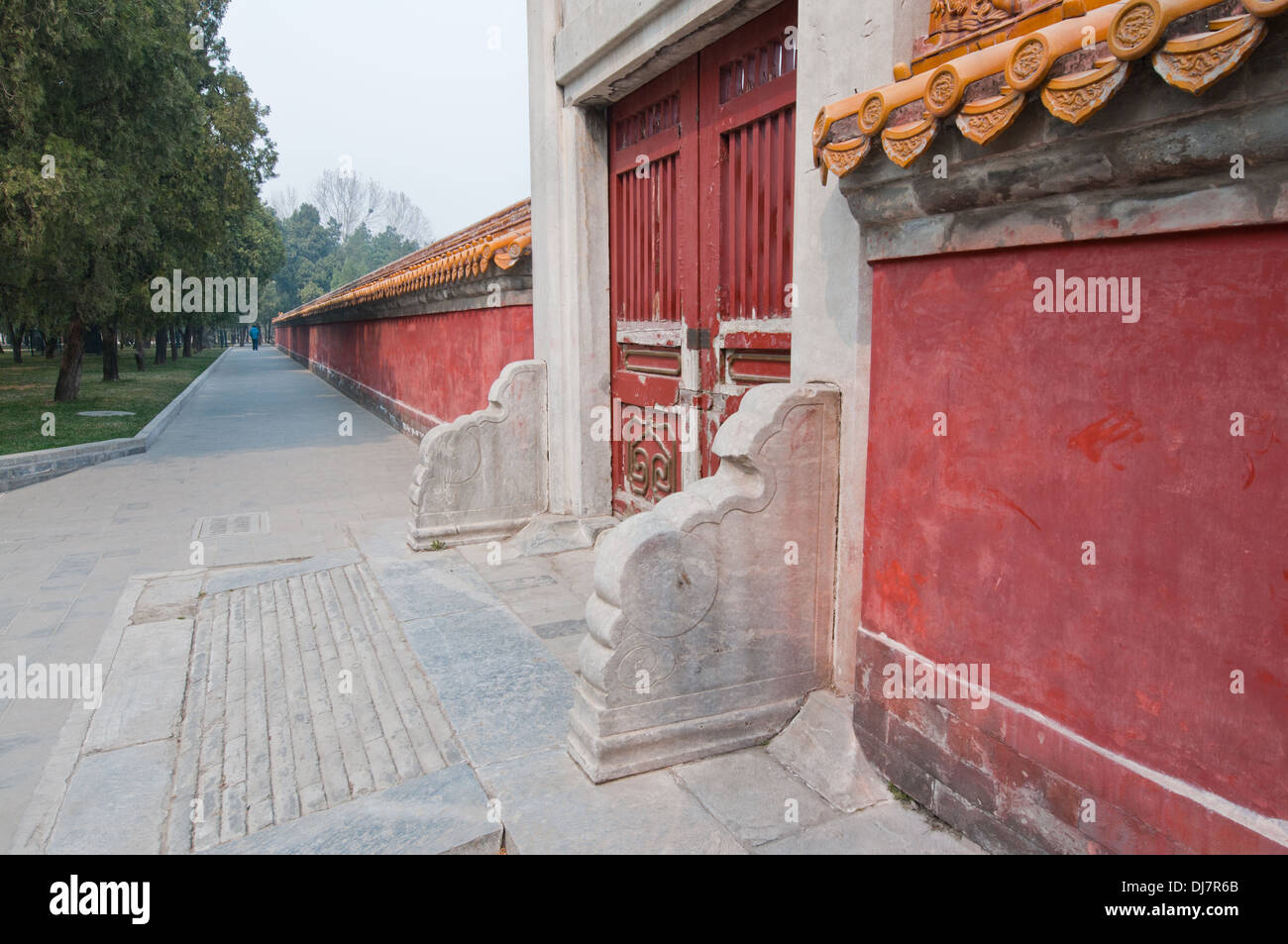 wall and gate of Temple of the Earth (also called Ditan Park) in ...