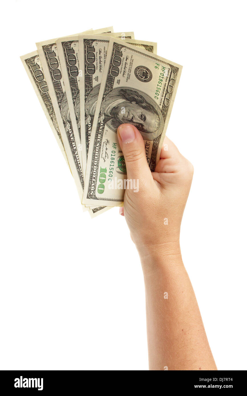 hand holding dollars Stock Photo - Alamy