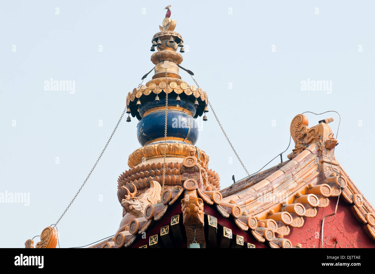 Roof details in Yonghe Temple also known as Yonghe Lamasery or simply ...