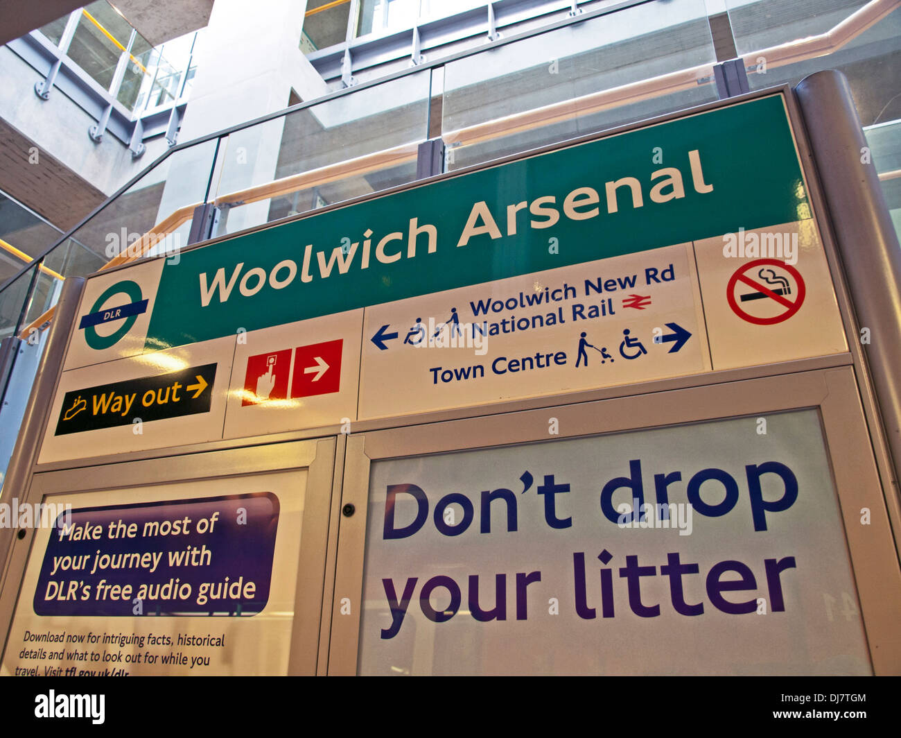 Interior of Woolwich Arsenal DLR Station, Woolwich, London, England ...