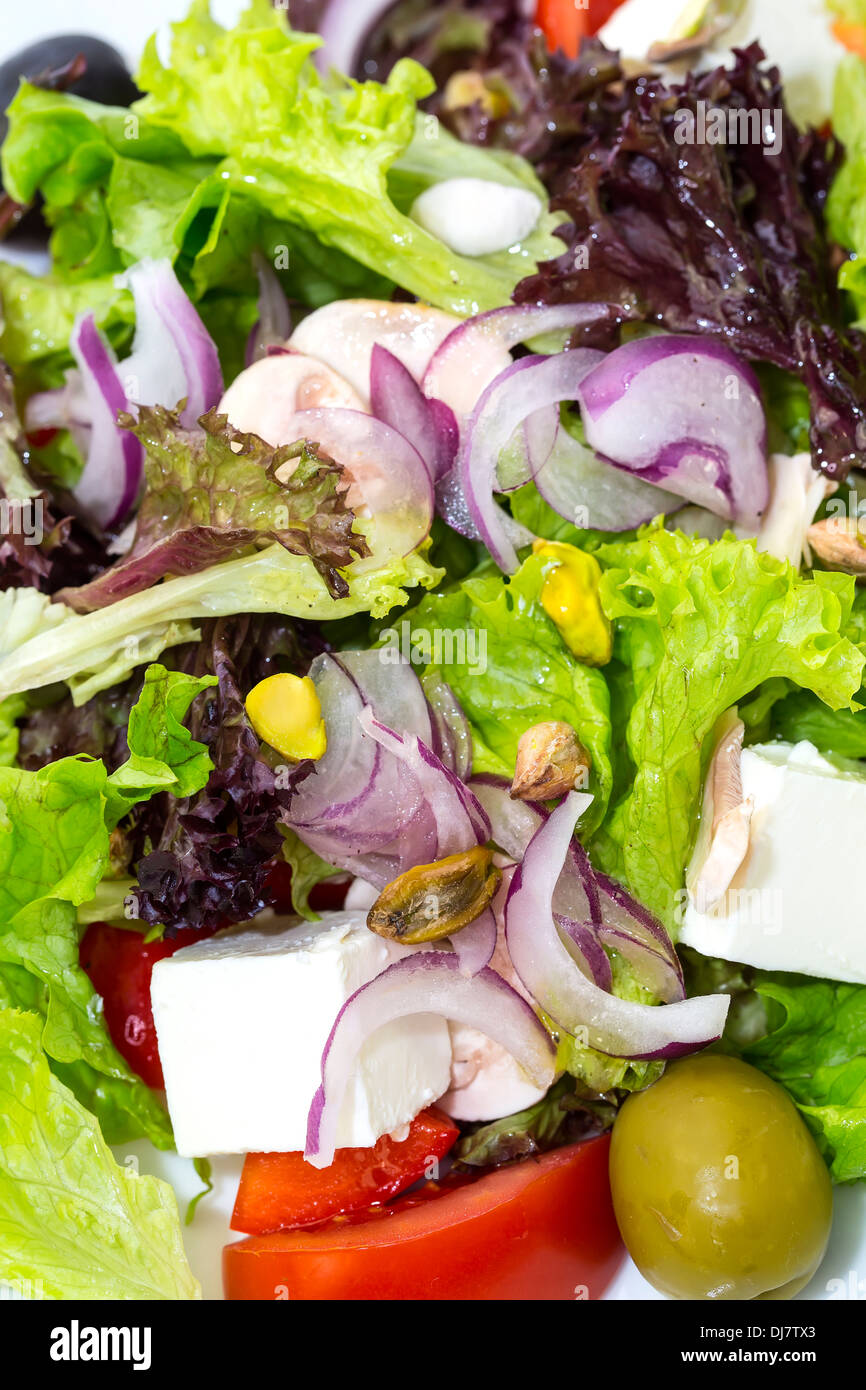 salad on a white background in the restaurant Stock Photo - Alamy