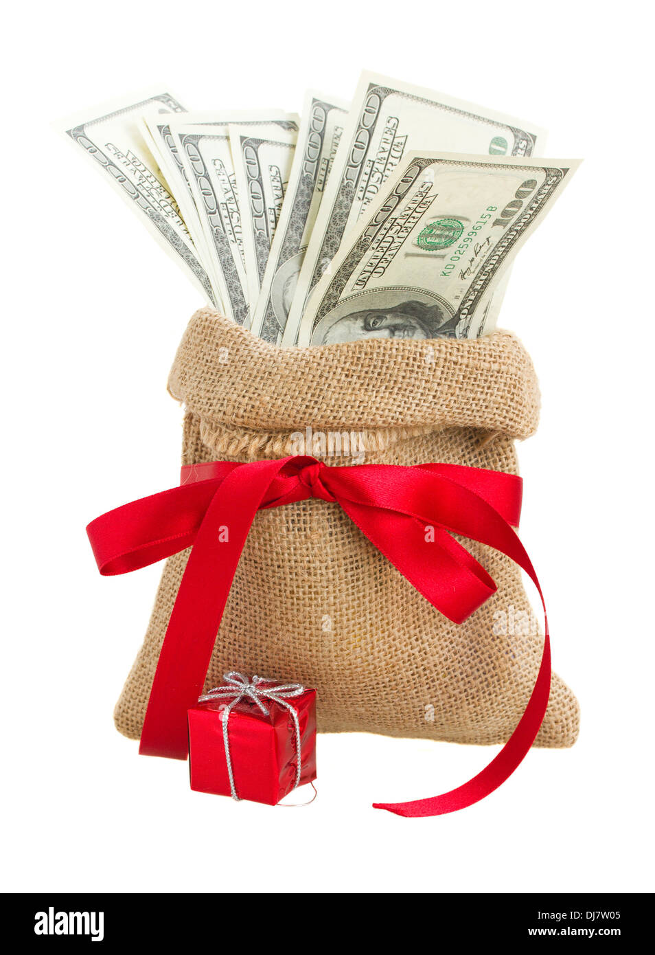 money in gift bag Stock Photo - Alamy