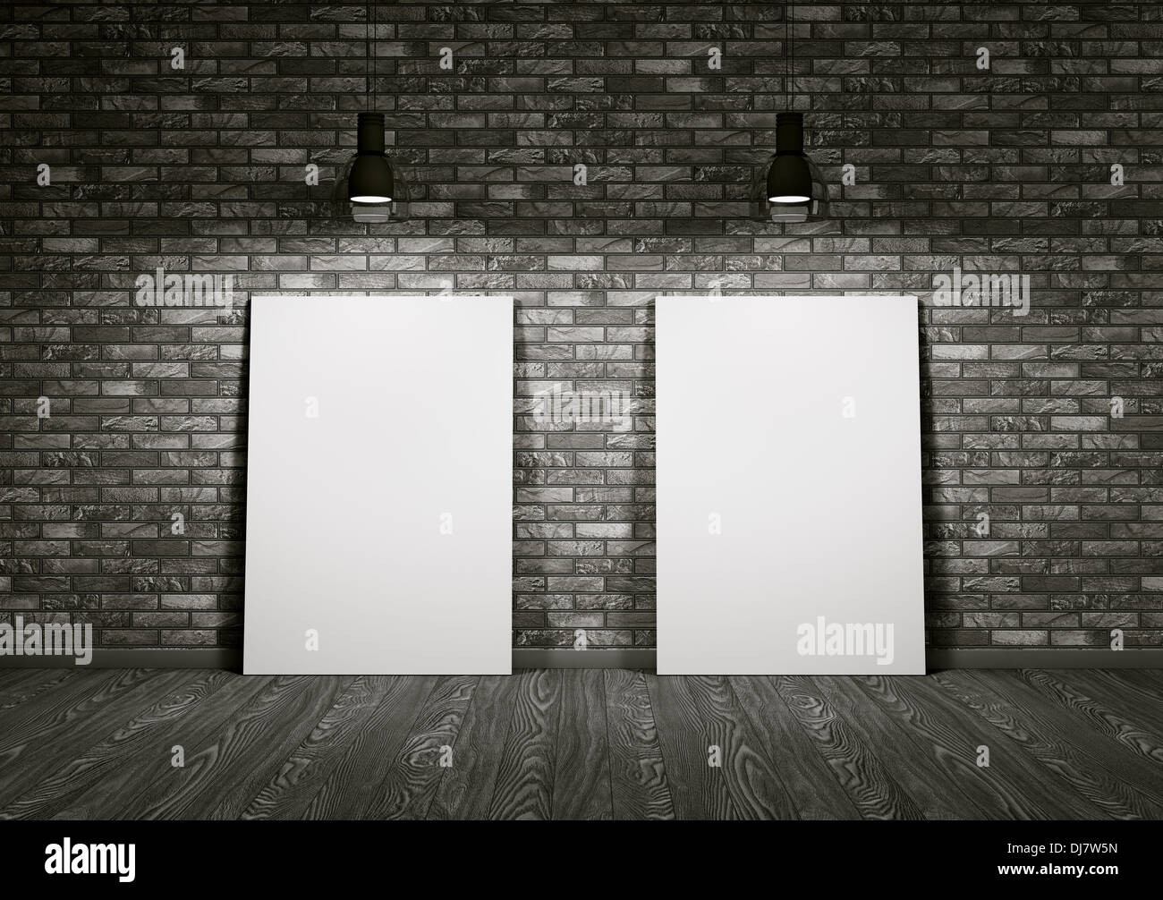 Interior of room with two whiteboards Stock Photo - Alamy