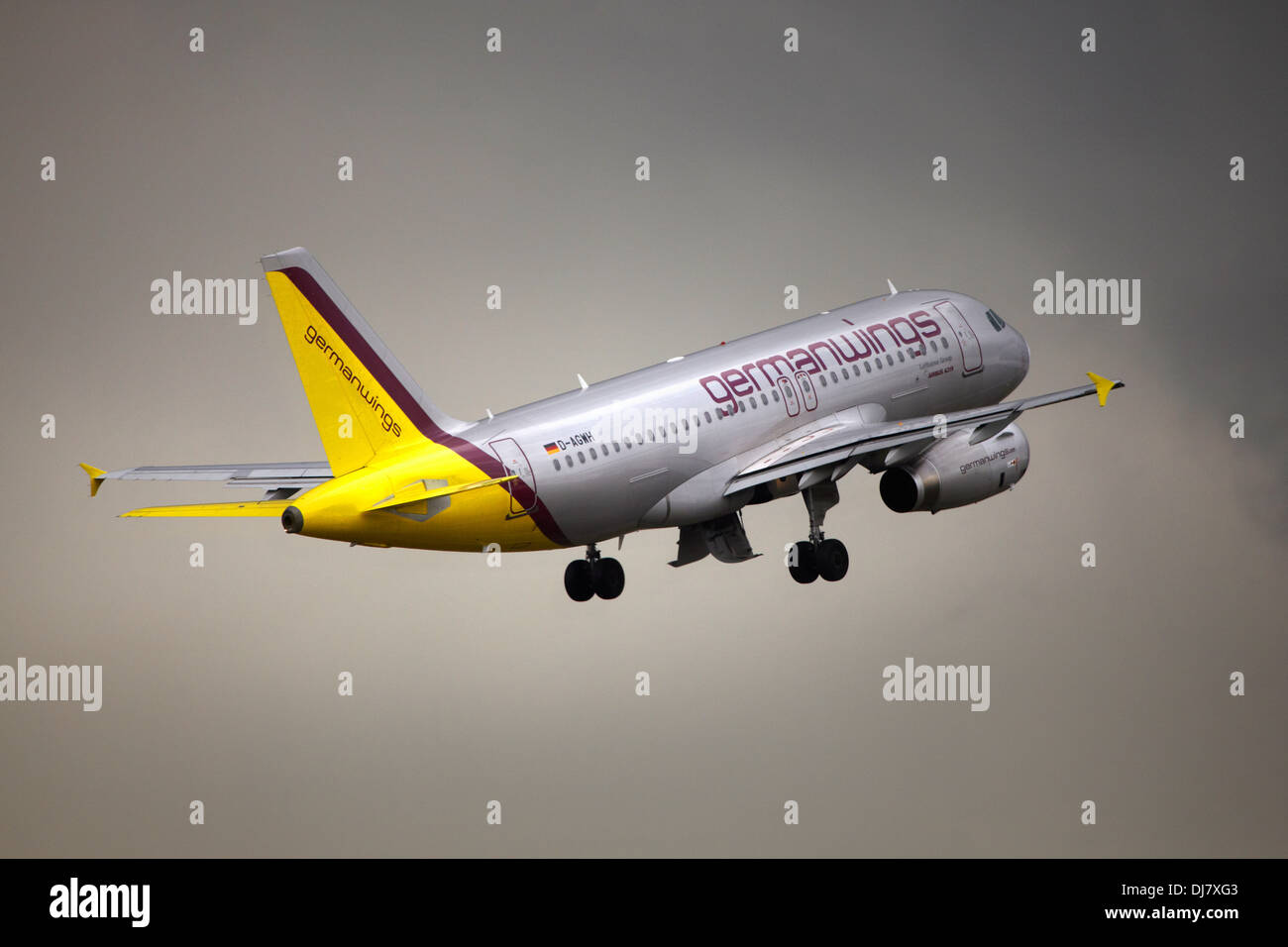 Germanwings Airbus A318 taking off at London Heathrow Airport Stock ...