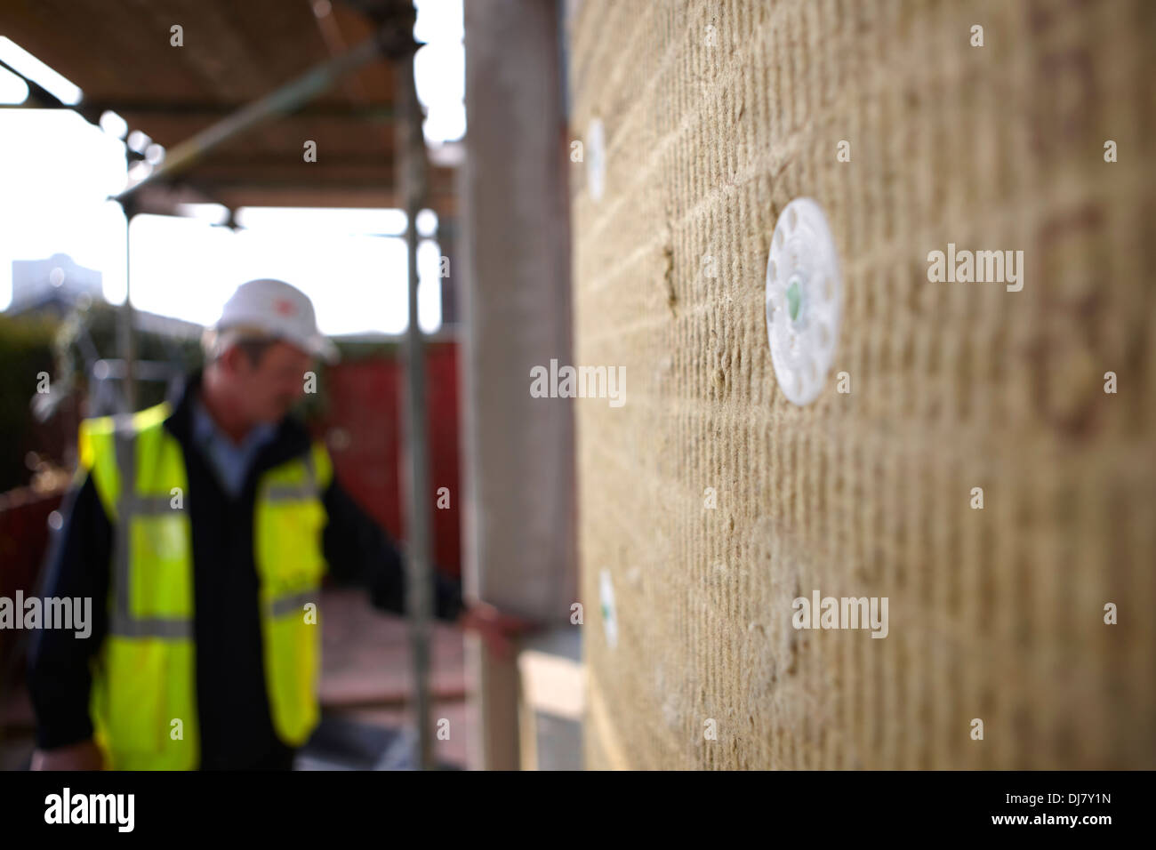 An external wall insulation system EWI being installed as part of the ...