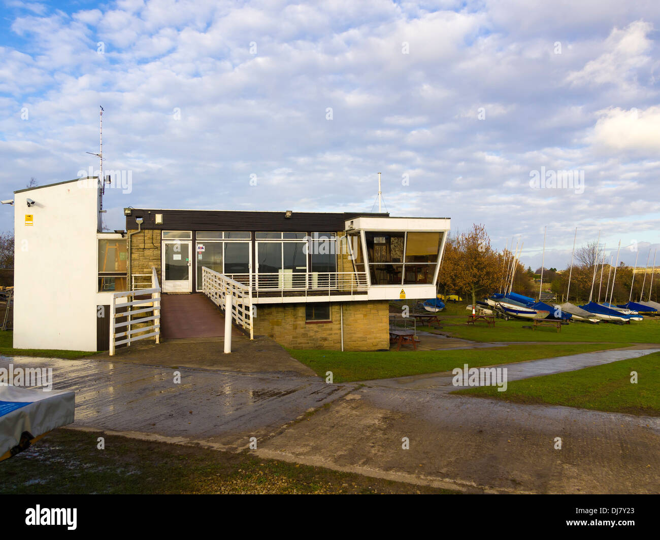 Club House of the Scaling Dam Sailing Club North Yorkshire UK Stock ...