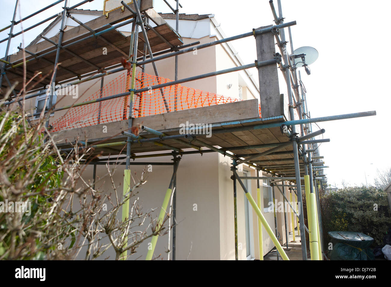 An external wall insulation system EWI being installed as part of the ...