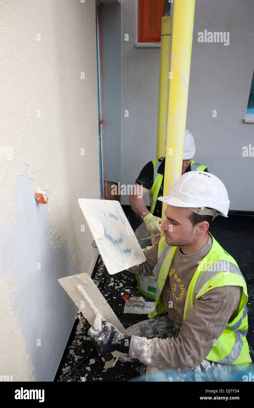 Rendering an external wall insulation system EWI as part of the UK ...