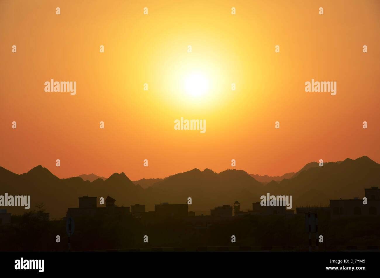 sunset in oman Stock Photo - Alamy