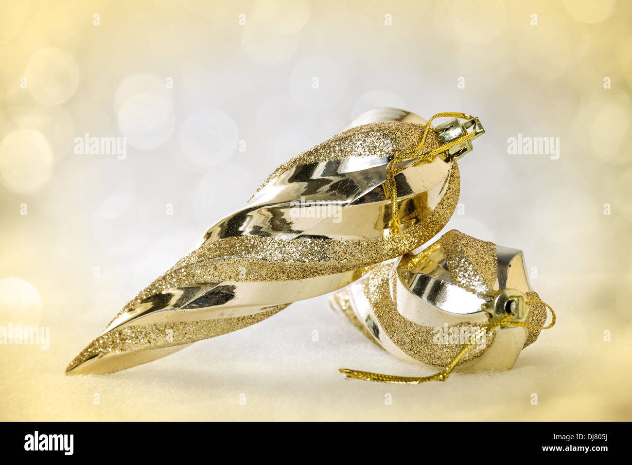 Christmas background with golden icicles Stock Photo - Alamy