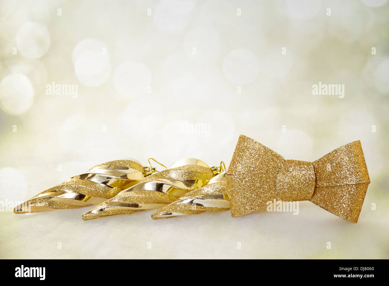 Christmas background with golden icicles Stock Photo - Alamy
