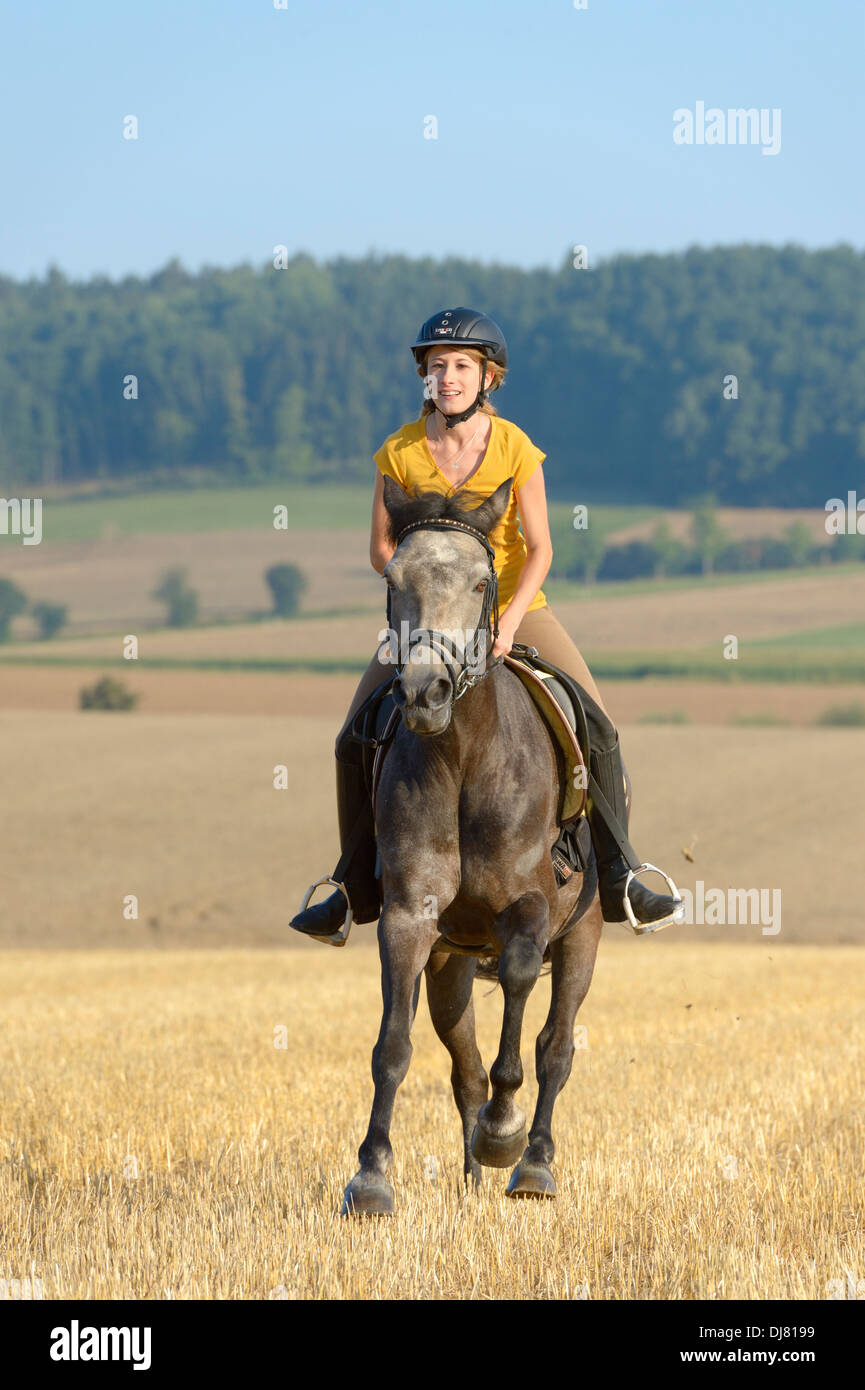 Young rider back connemara pony hi-res stock photography and images - Alamy