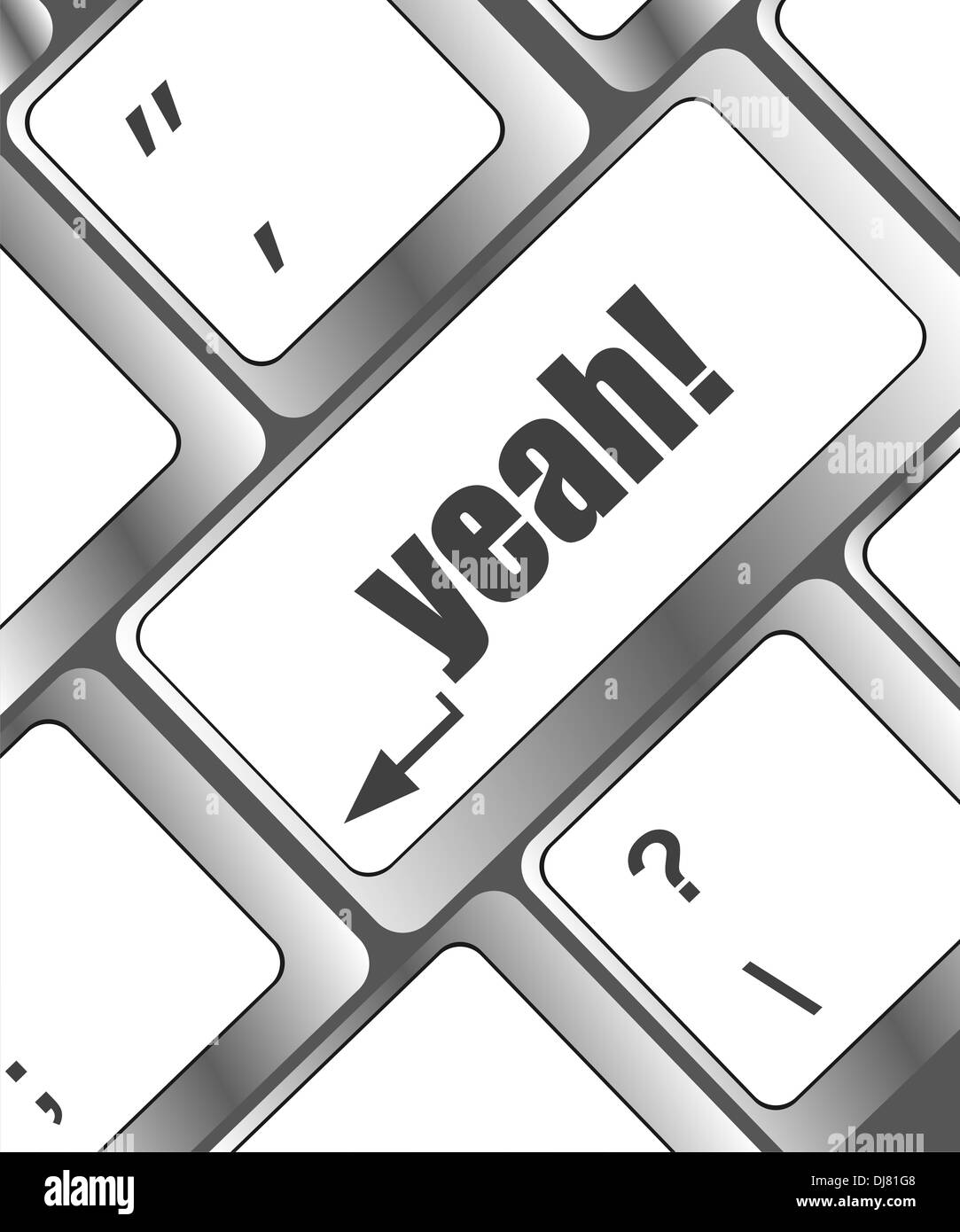 yeah word on computer keyboard key Stock Photo - Alamy