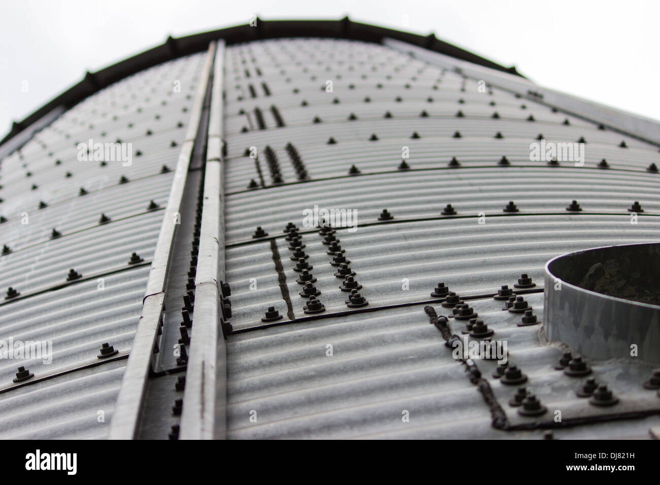 Caption of a silo from the bottom Stock Photo - Alamy