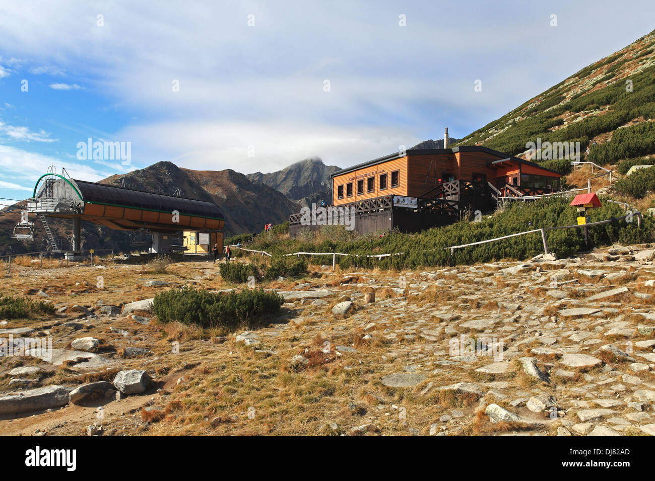 The mountain hut Chata pod Soliskom, Furkotska dolina, High Tatras ...