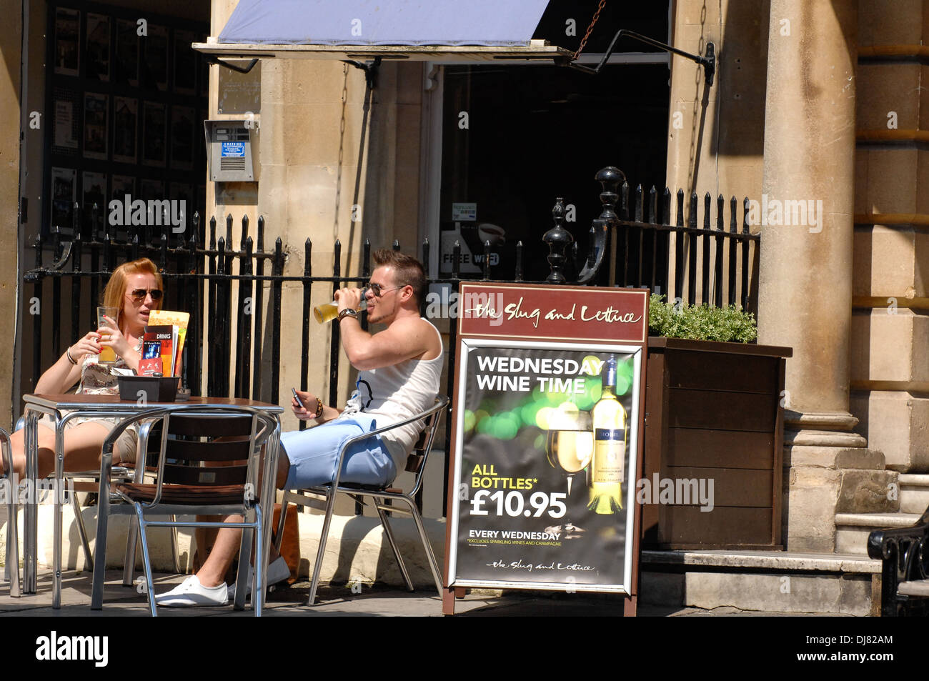Outside drinking Bath Somerset Stock Photo - Alamy