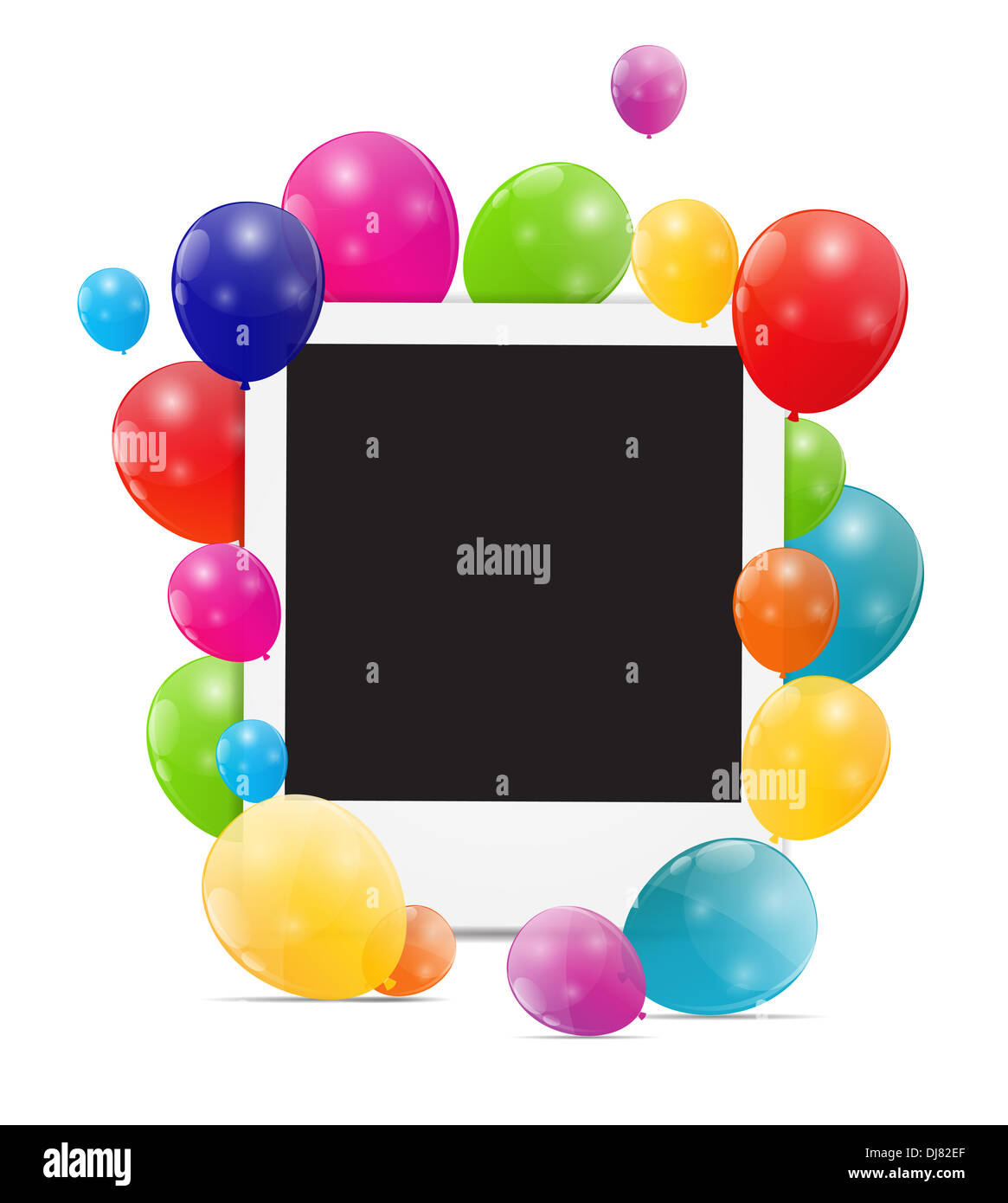 Color glossy balloons birthday card background vector illustrat Stock ...