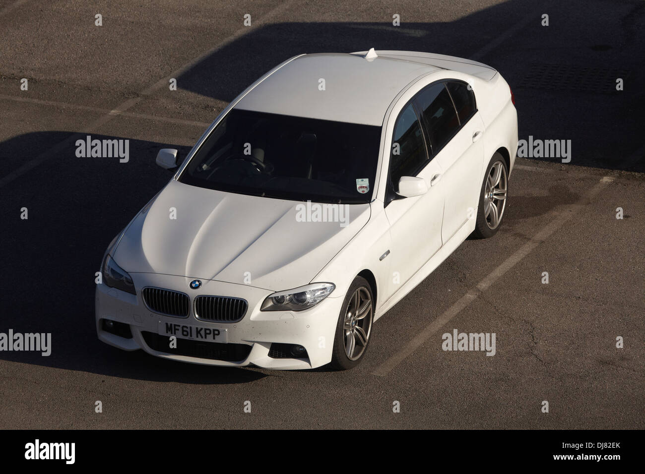 White BMW 5 series saloon F10 Stock Photo - Alamy