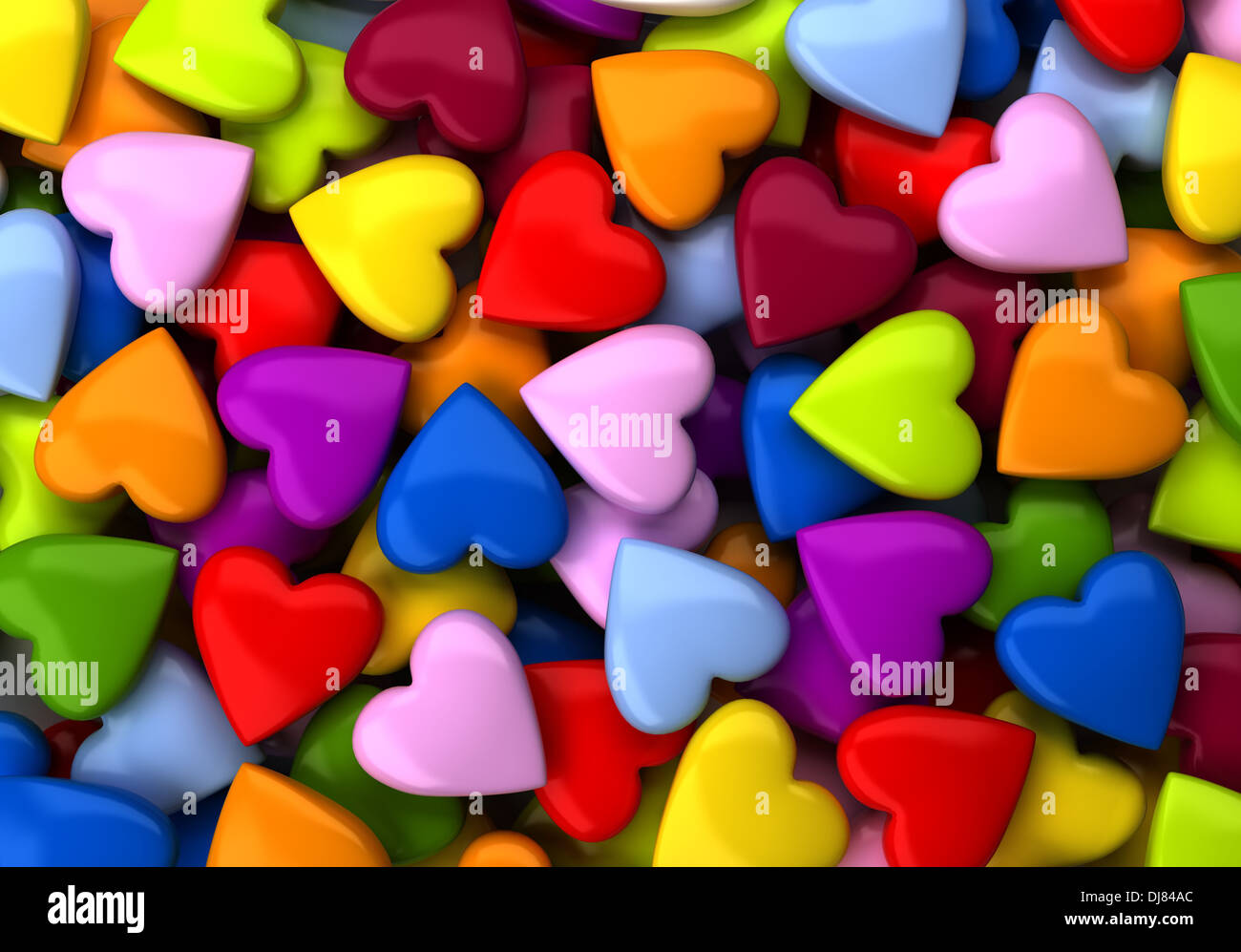 Colorful heart candy background (computer generated image Stock Photo ...