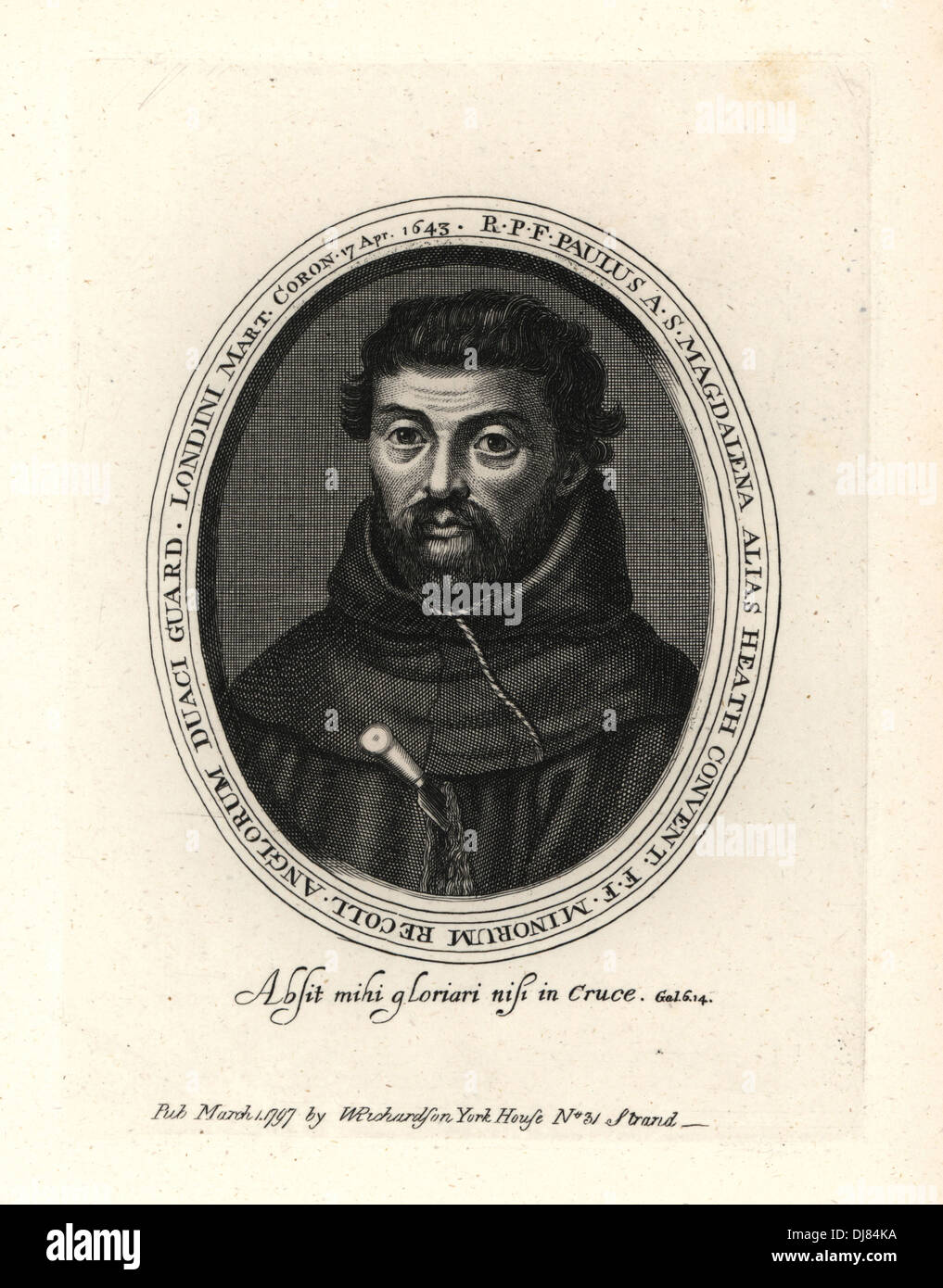 Blessed Henry Heath, Franciscan martyr, hanged in London in 1643 Stock ...