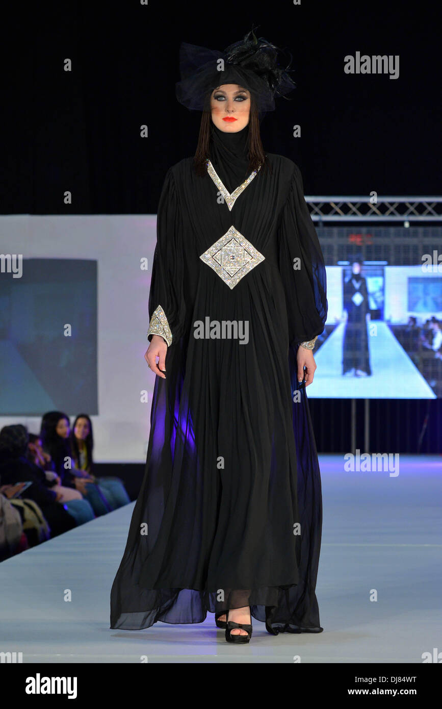 London UK 23th Nov 2013 : A model displays one of the latest creations ...