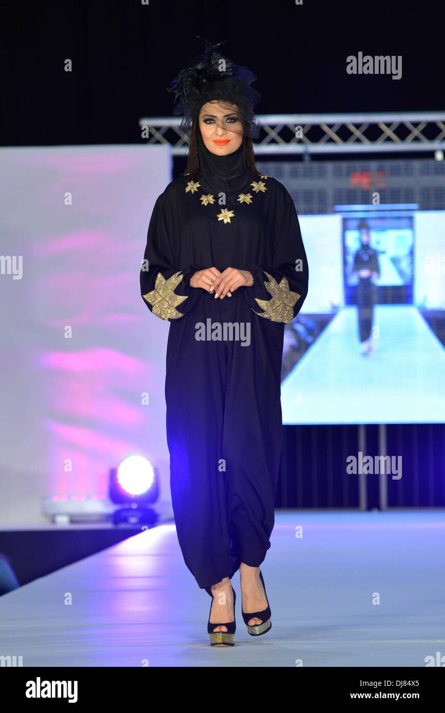 London UK 23th Nov 2013 : A model displays one of the latest creations ...