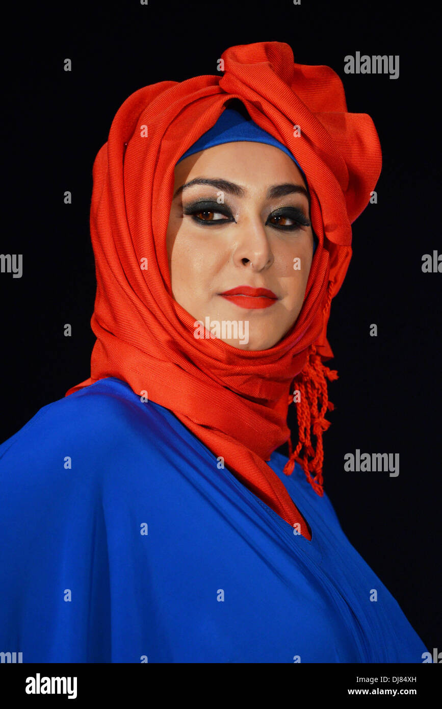 London UK 23th Nov 2013 : A model displays one of the latest creations ...