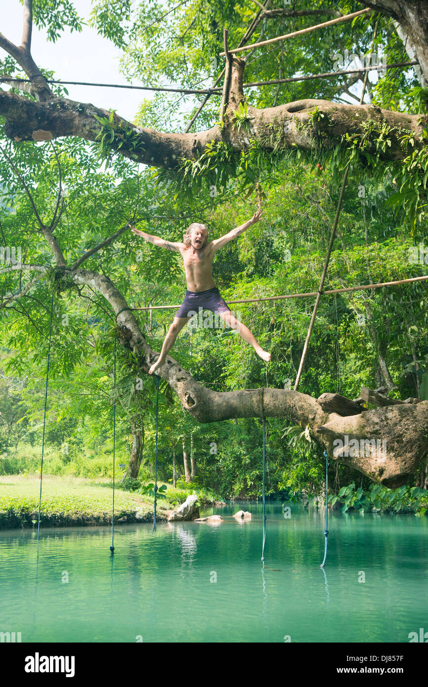 Man jump off water hi-res stock photography and images - Alamy