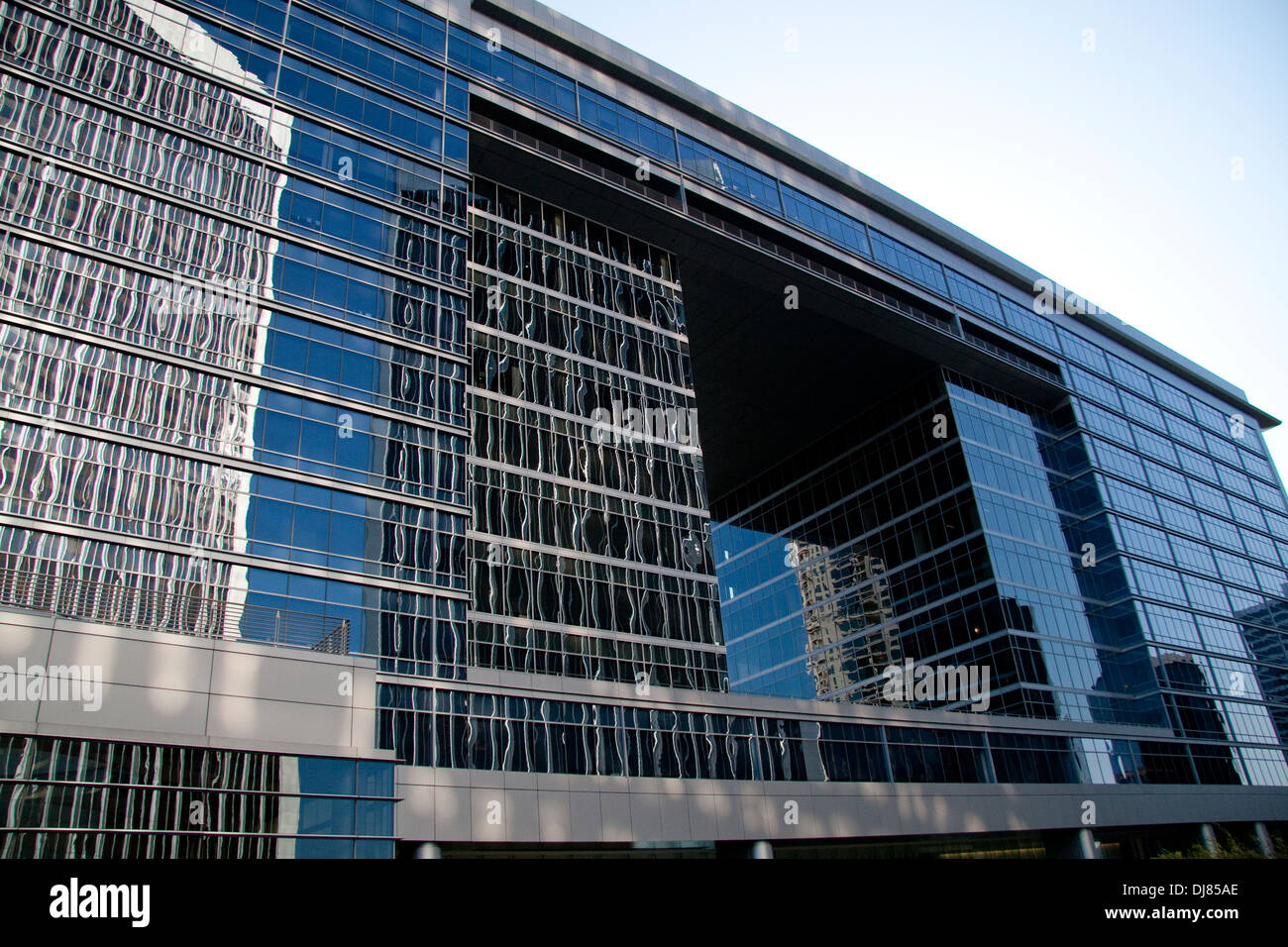 Abstract view of modern all glass building in Century City (Los Angeles ...