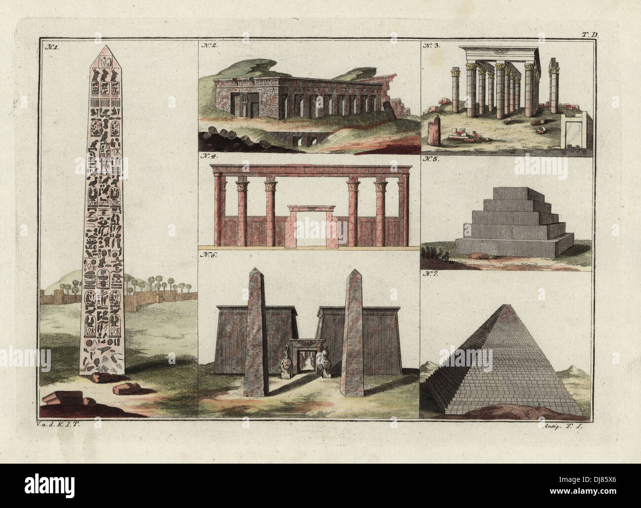 Obalisk, temples and pyramids in Egypt Stock Photo - Alamy