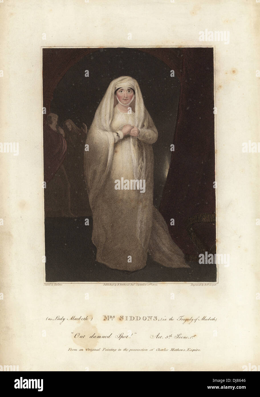 Mrs. Sarah Siddons as Lady Macbeth at the Theatre Royal Drury Lane ...