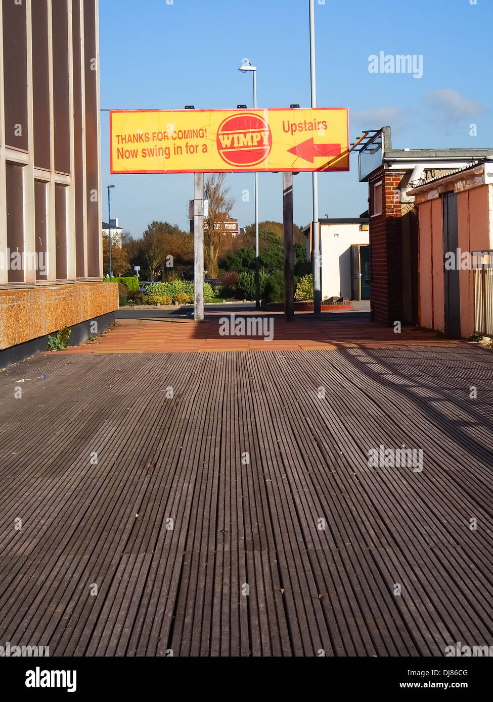 Signs to a Wimpy fast food restaurant in Southsea, Portsmouth ...