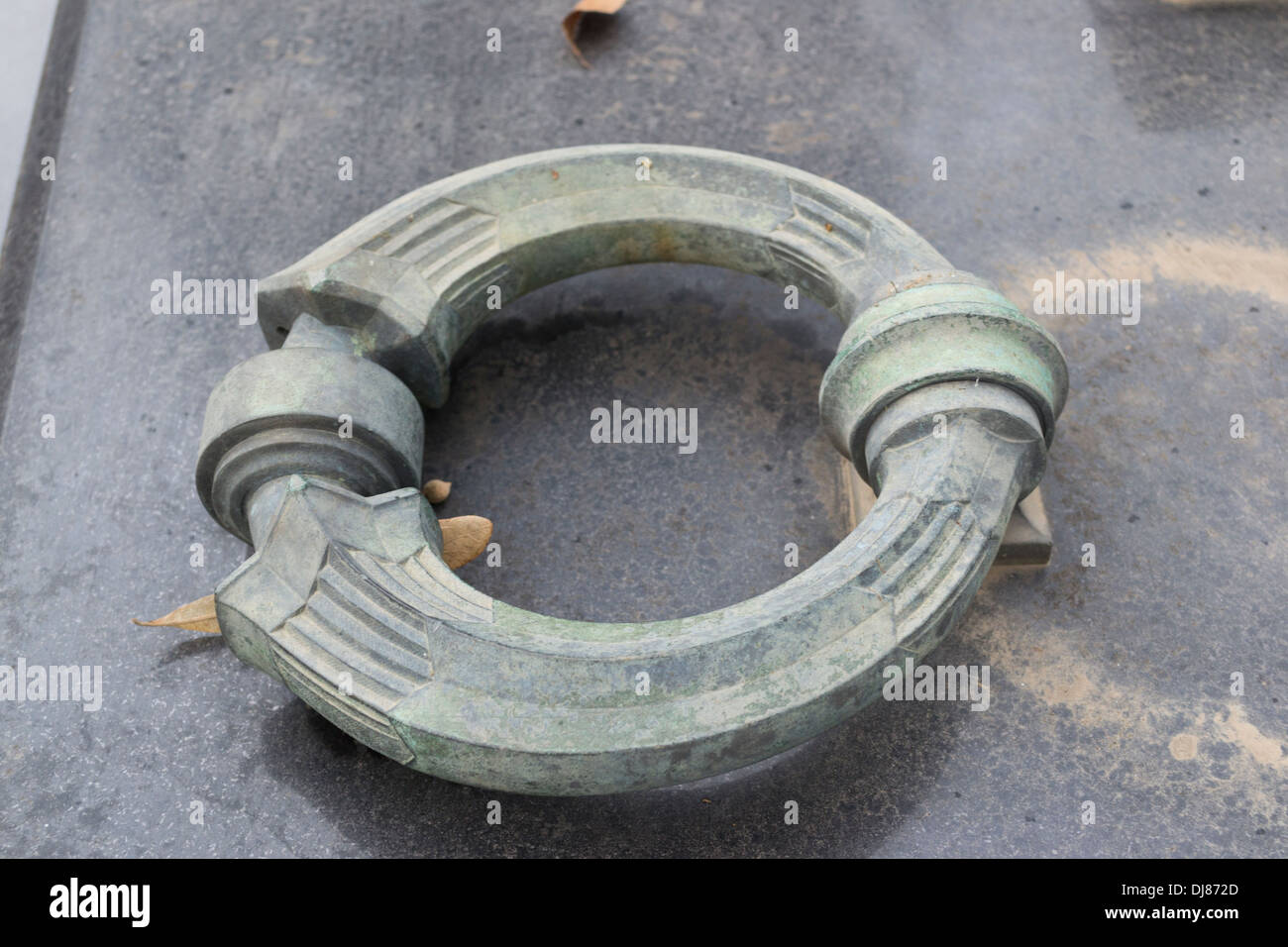 Bronze ring on a tombstone in Bellu Cemetery, Bucharest, Romania Stock ...