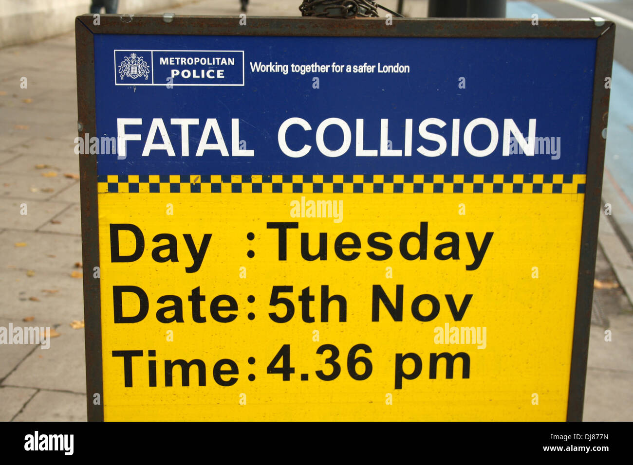 Police accident sign road hi-res stock photography and images - Alamy
