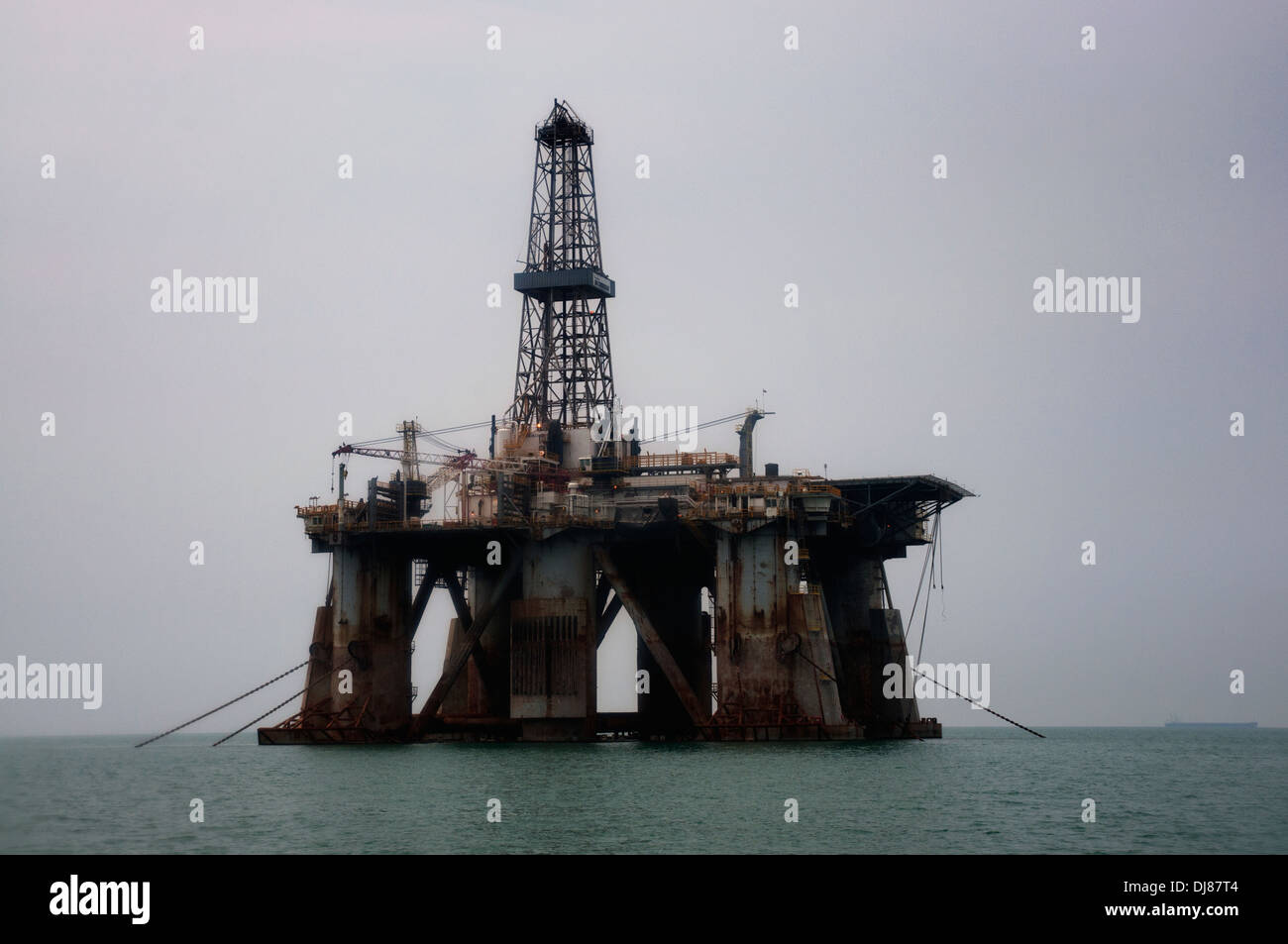 oil rig at anchorage area Stock Photo - Alamy