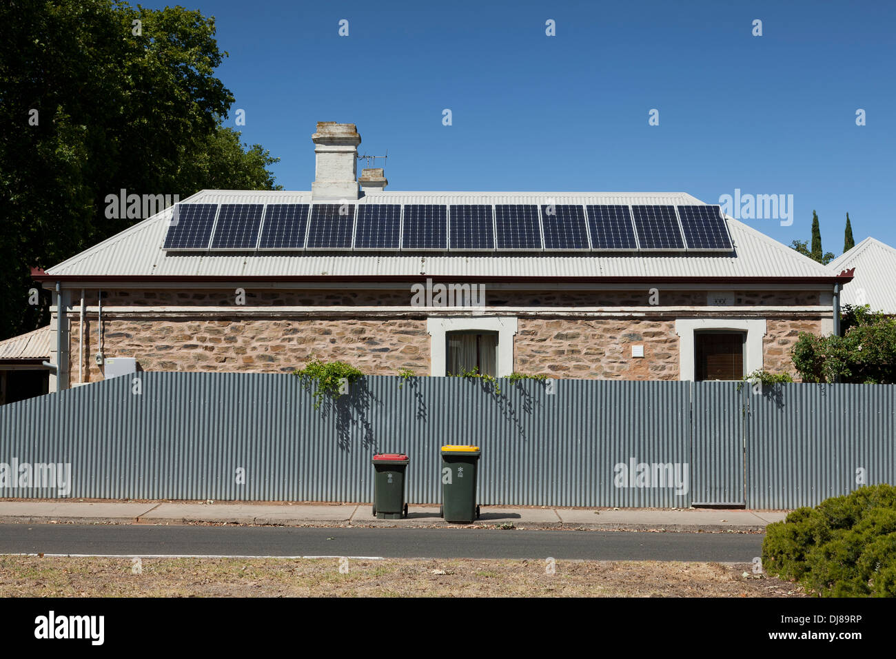 Domestic Solar Panel installation in suburban South Australia Stock ...