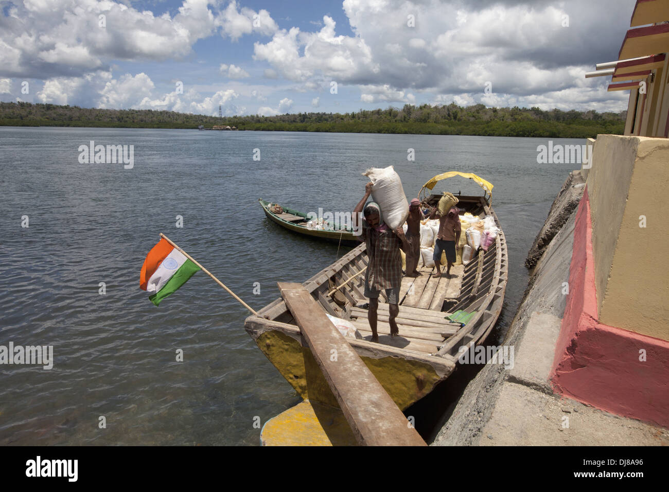 Workers on boat, Andaman islands, India Stock Photo - Alamy