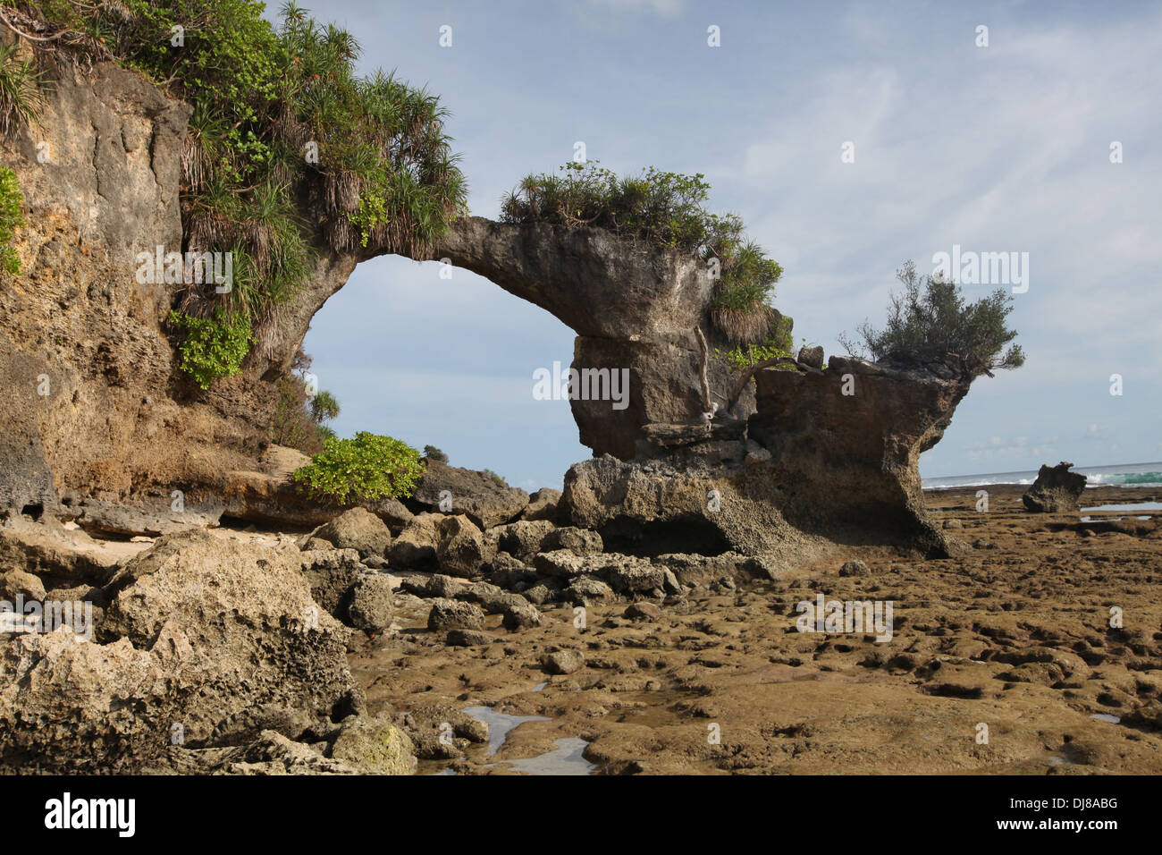 Natural made Coral Bridge in Neil Island, Andaman islands, India Stock ...