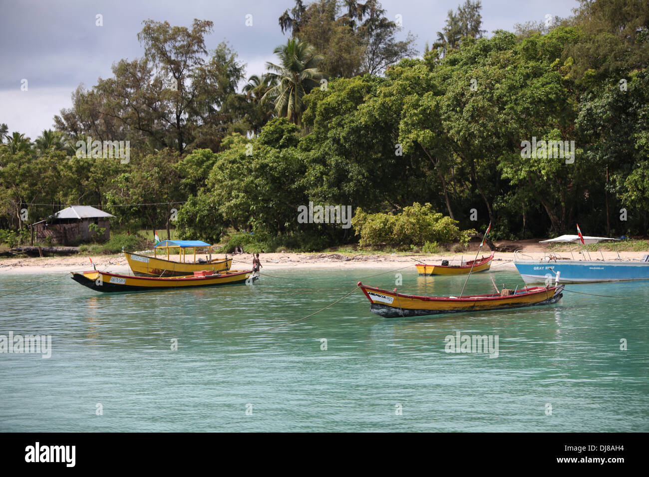 Boats on beach, Andaman islands, India Stock Photo - Alamy