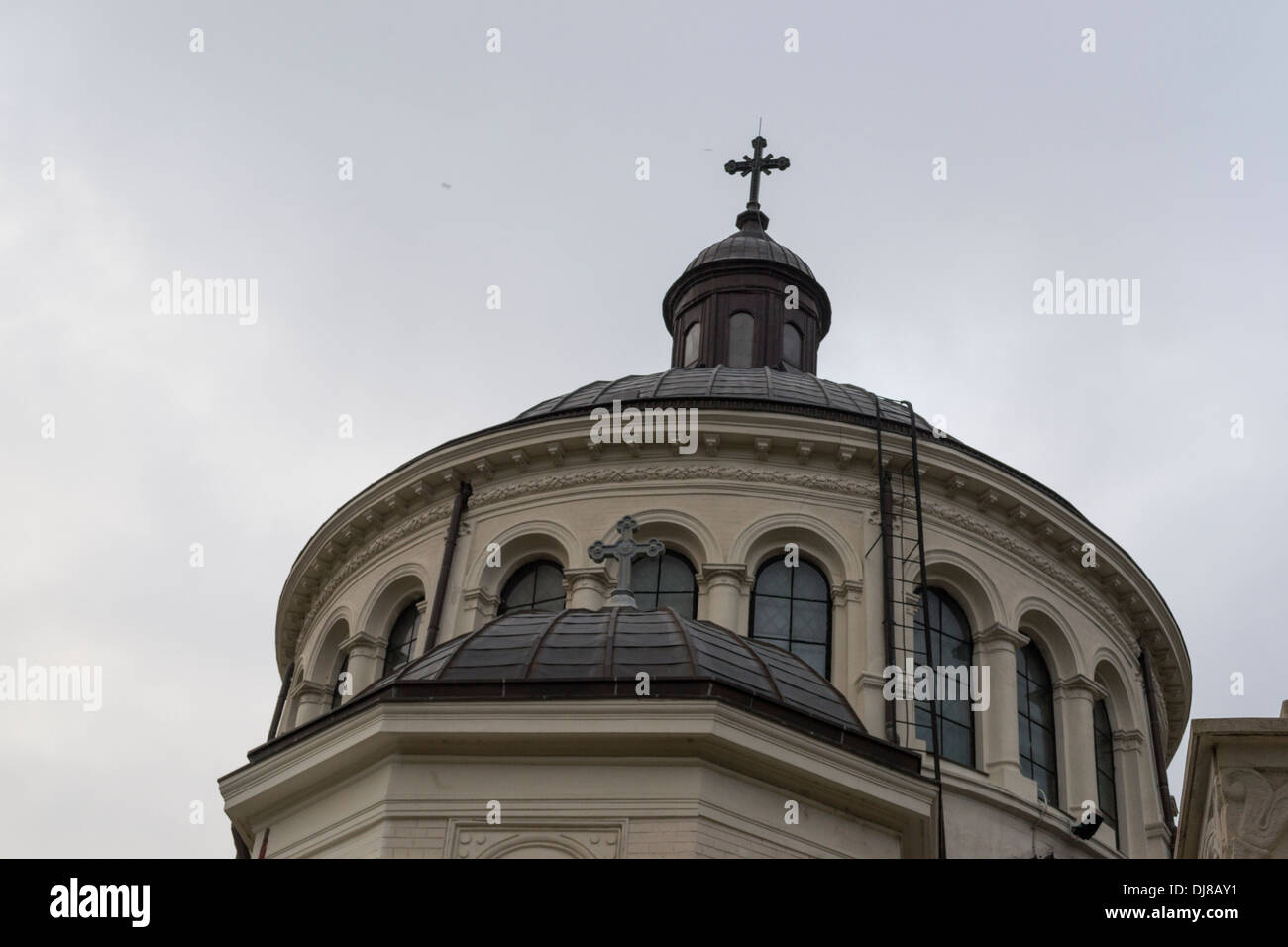 Upper view of a chapel in Bellu Cemetery, Bucharest, Romania Stock ...