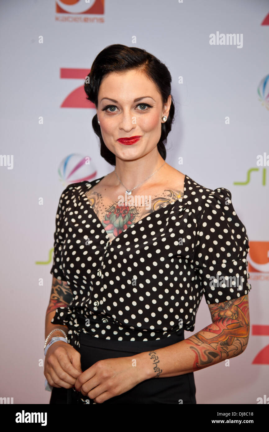 Lina Van de Mars at the upfronts for German TV stations ProSieben, Sat ...