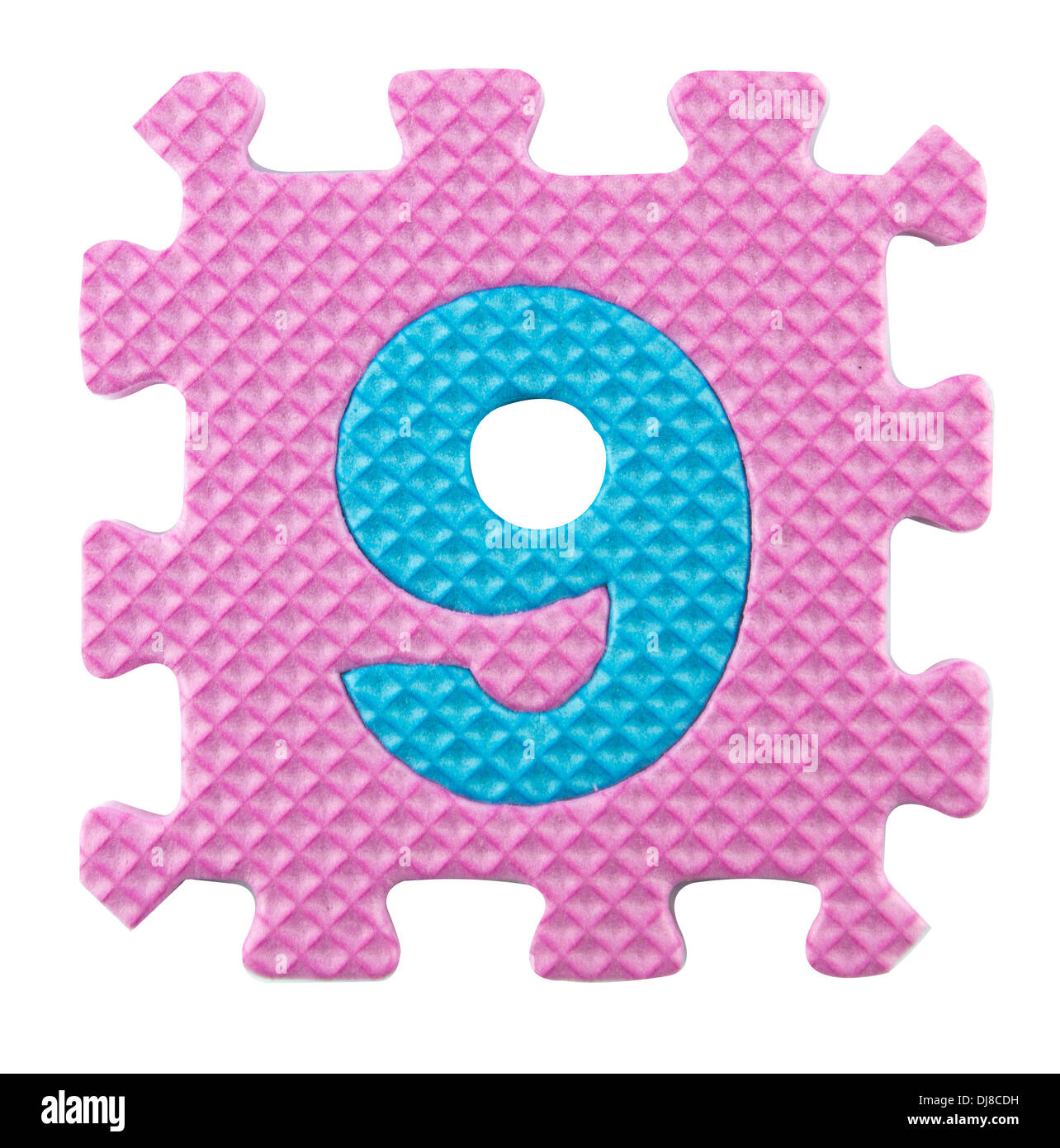 Number Nine, Alphabet puzzle isloated on white background , with ...