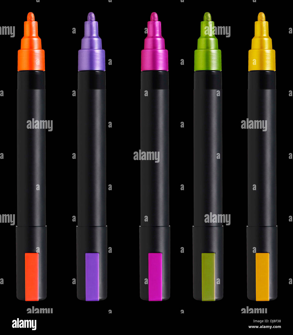 Colorful text highlighter pens, (with clipping work path Stock Photo ...