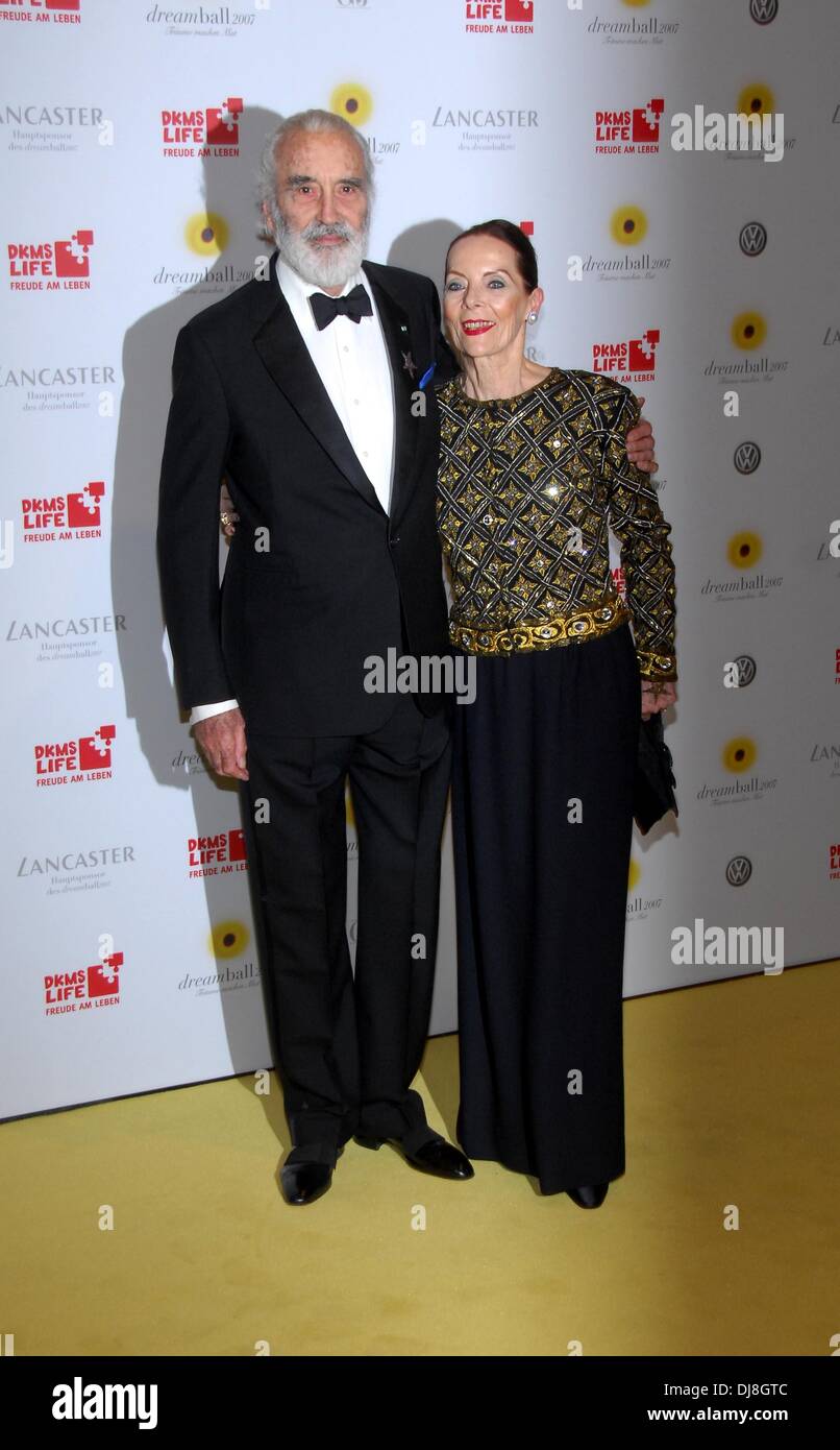 Christopher Lee and his wife Birgit at the Dreamball 2007 in Berlin ...