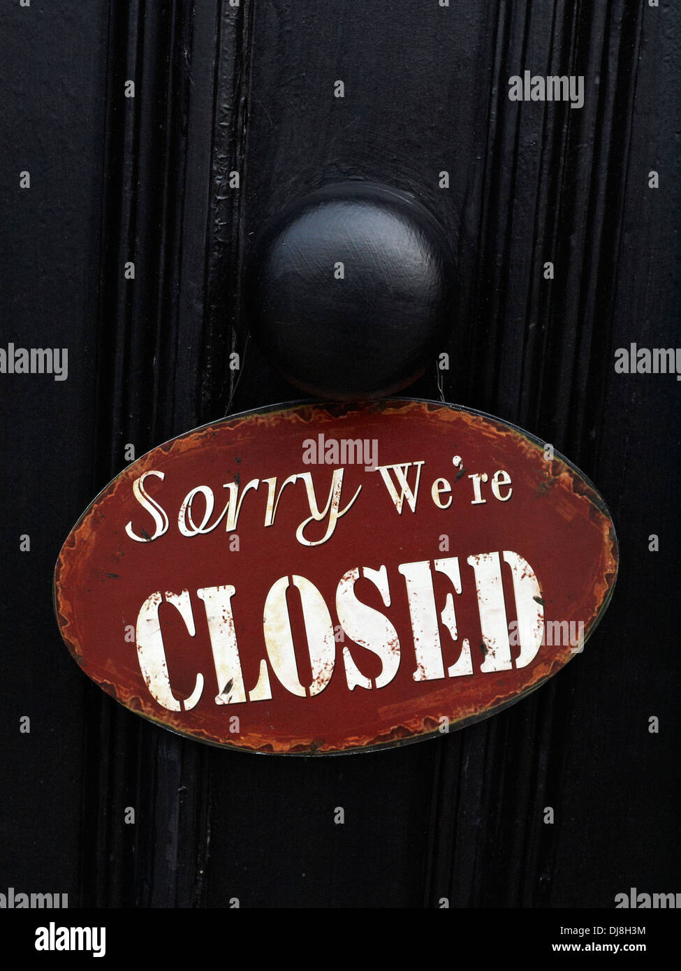 Sorry closed sign on door hi-res stock photography and images - Alamy