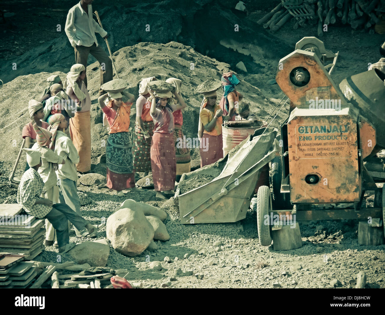 Workers are working at building under construction Stock Photo - Alamy