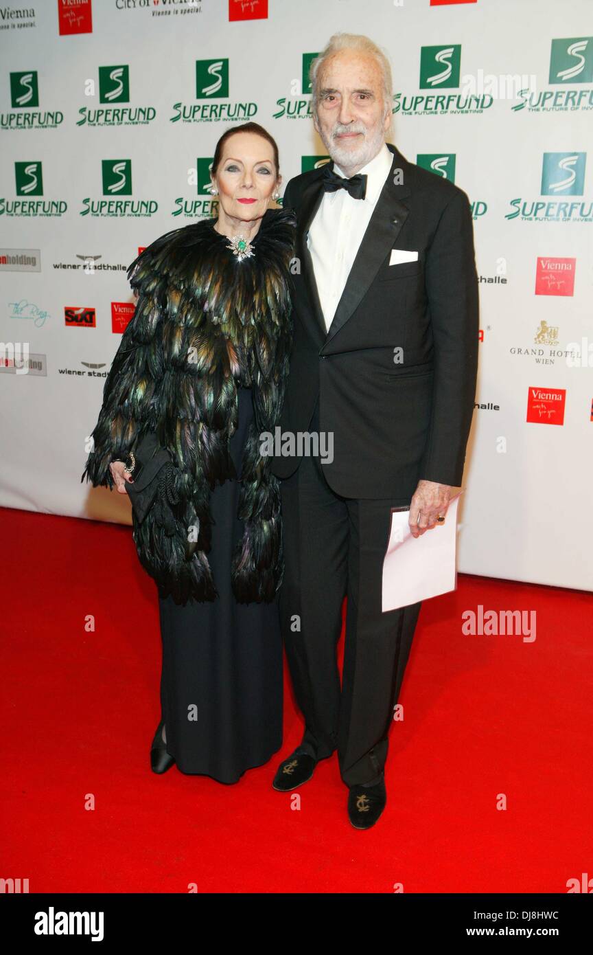 Christopher Lee and his wife Birgit Kroenecke at the Women's World ...