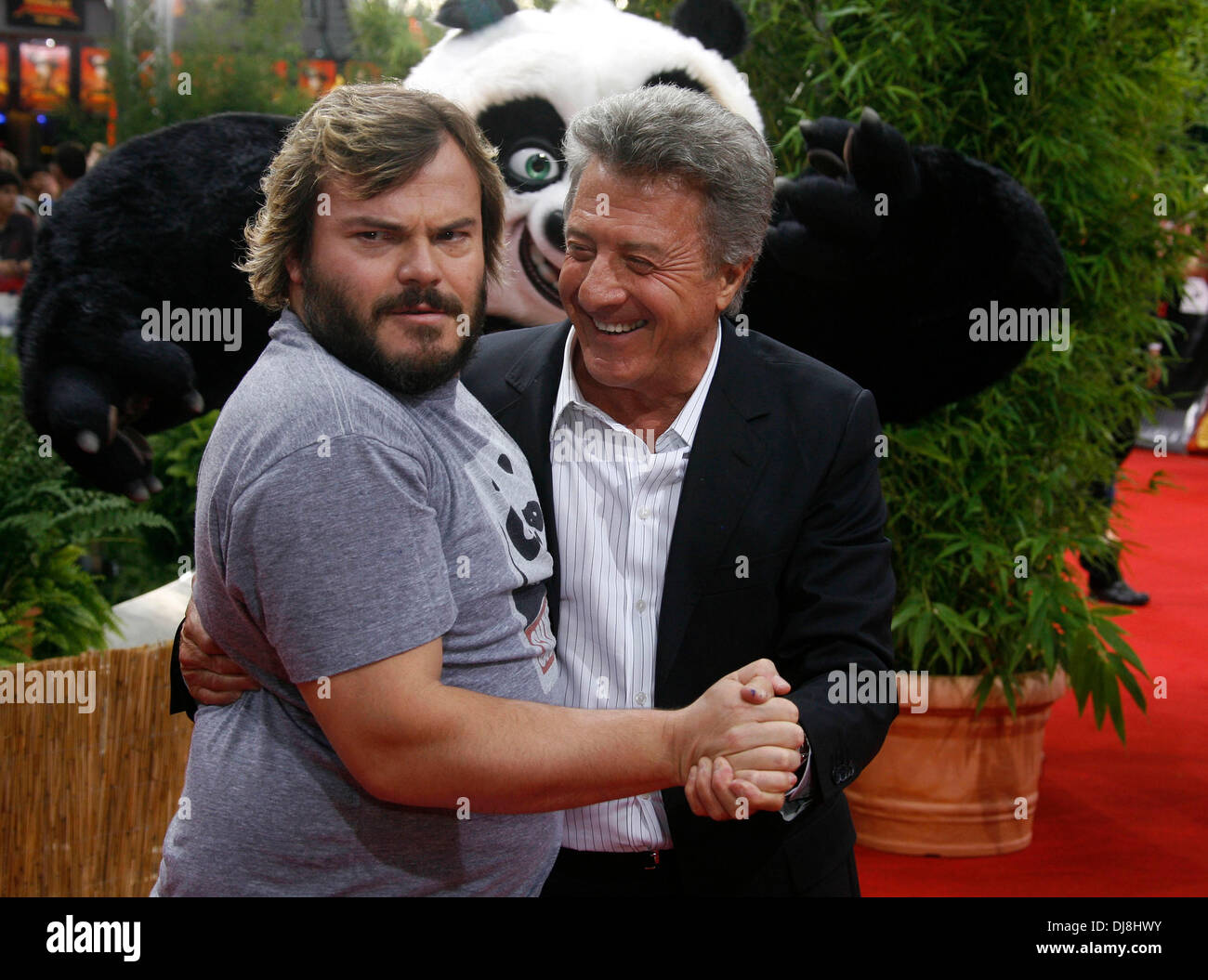 Jack Black and Dustin Hoffman (l-r) at the film premiere of "Kung Fu ...