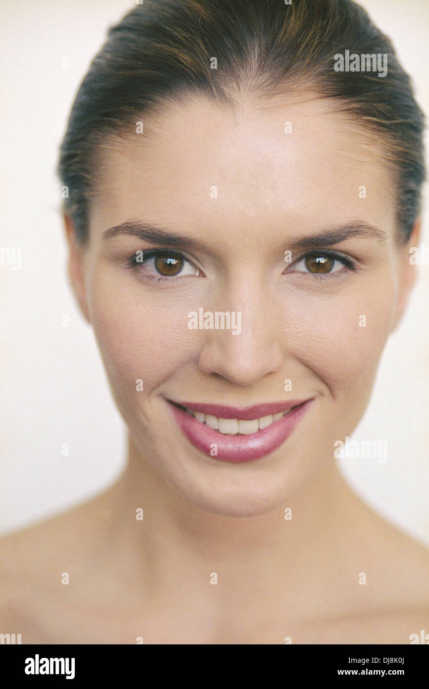 Woman Smiling at Camera Stock Photo - Alamy