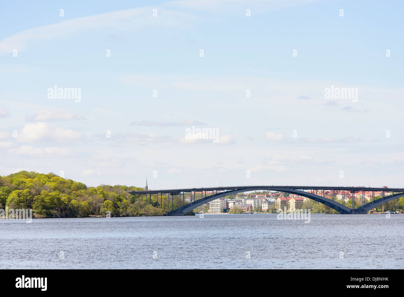 Bridge in central Stockholm (Vasterbron), Sweden. Springtime Stock ...